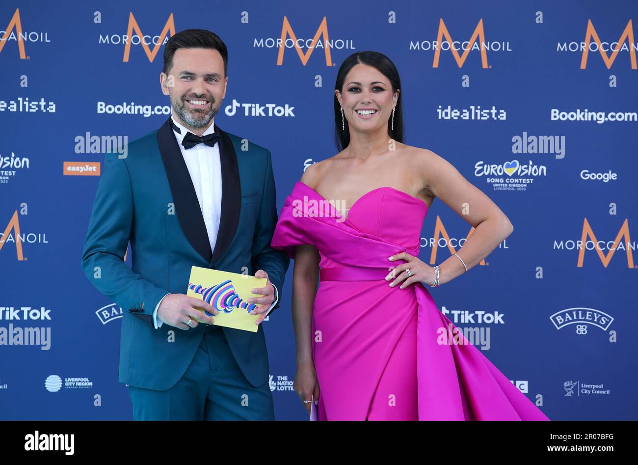 Sam Quick attending the National Lottery's Big Eurovision Welcome Party ...