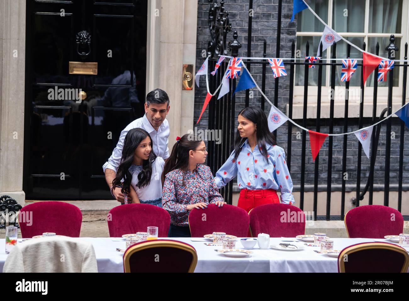 London UK. 7 May 2023. Prime Minister Rishi Sunak (L) and his wife ...