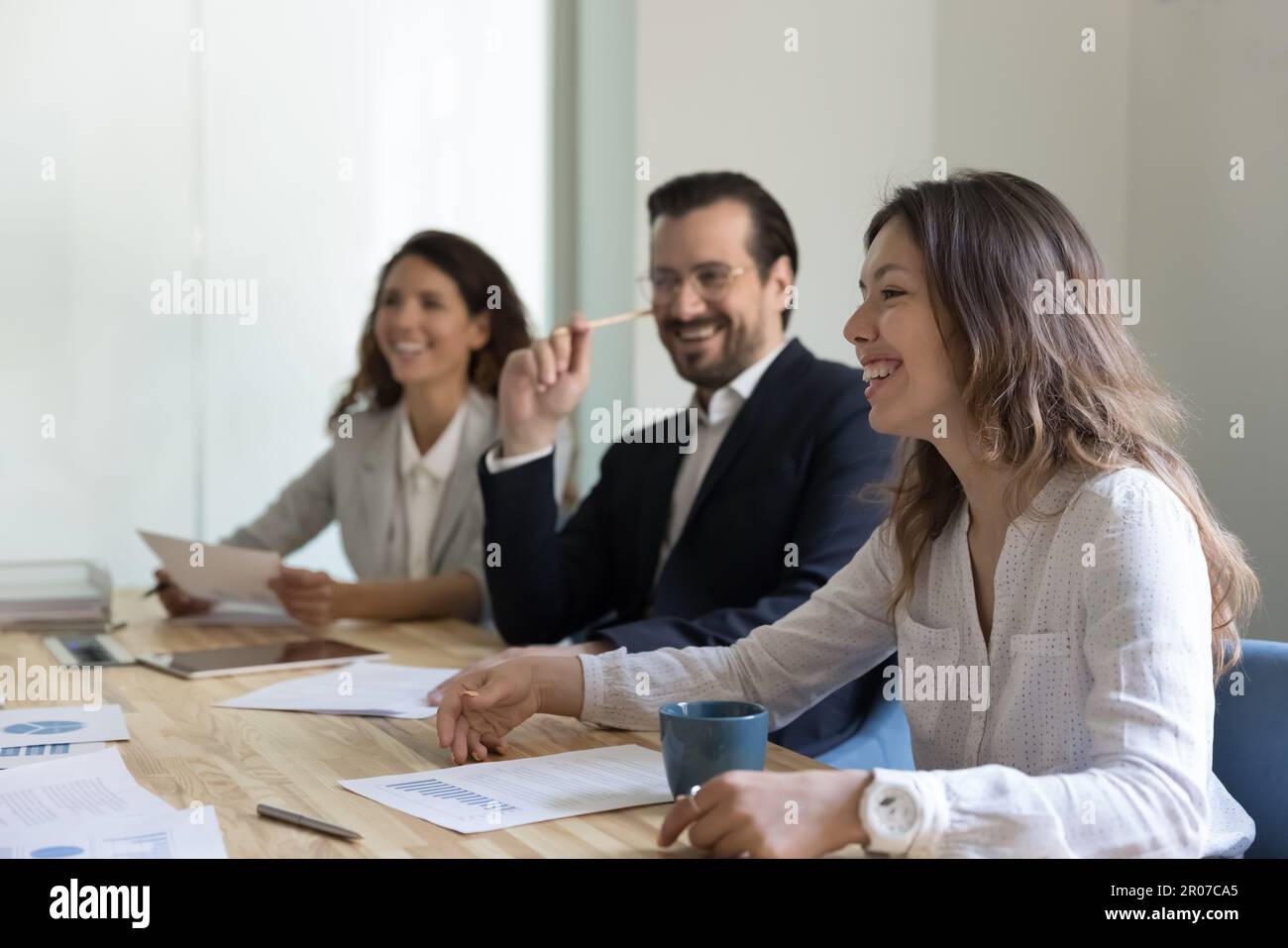 Joking during presentation hi-res stock photography and images - Alamy