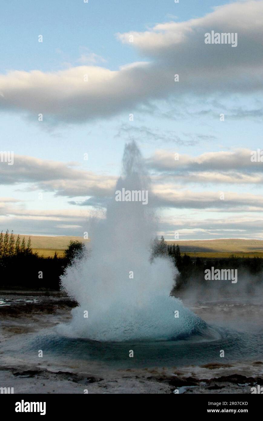 Geysir, Iceland. 01st Aug, 2022. The geyser Strokkur is in Haukadalur ...