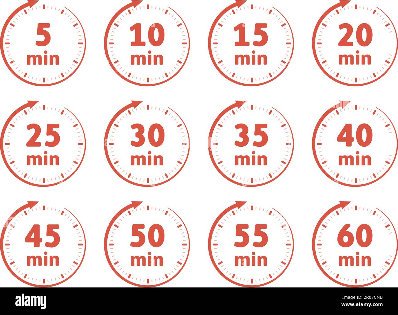 Timer, clock, stopwatch isolated set icons. Label cooking time. Vector ... Timer, clock, stopwatch isolated set icons. Label cooking time. Vector ...