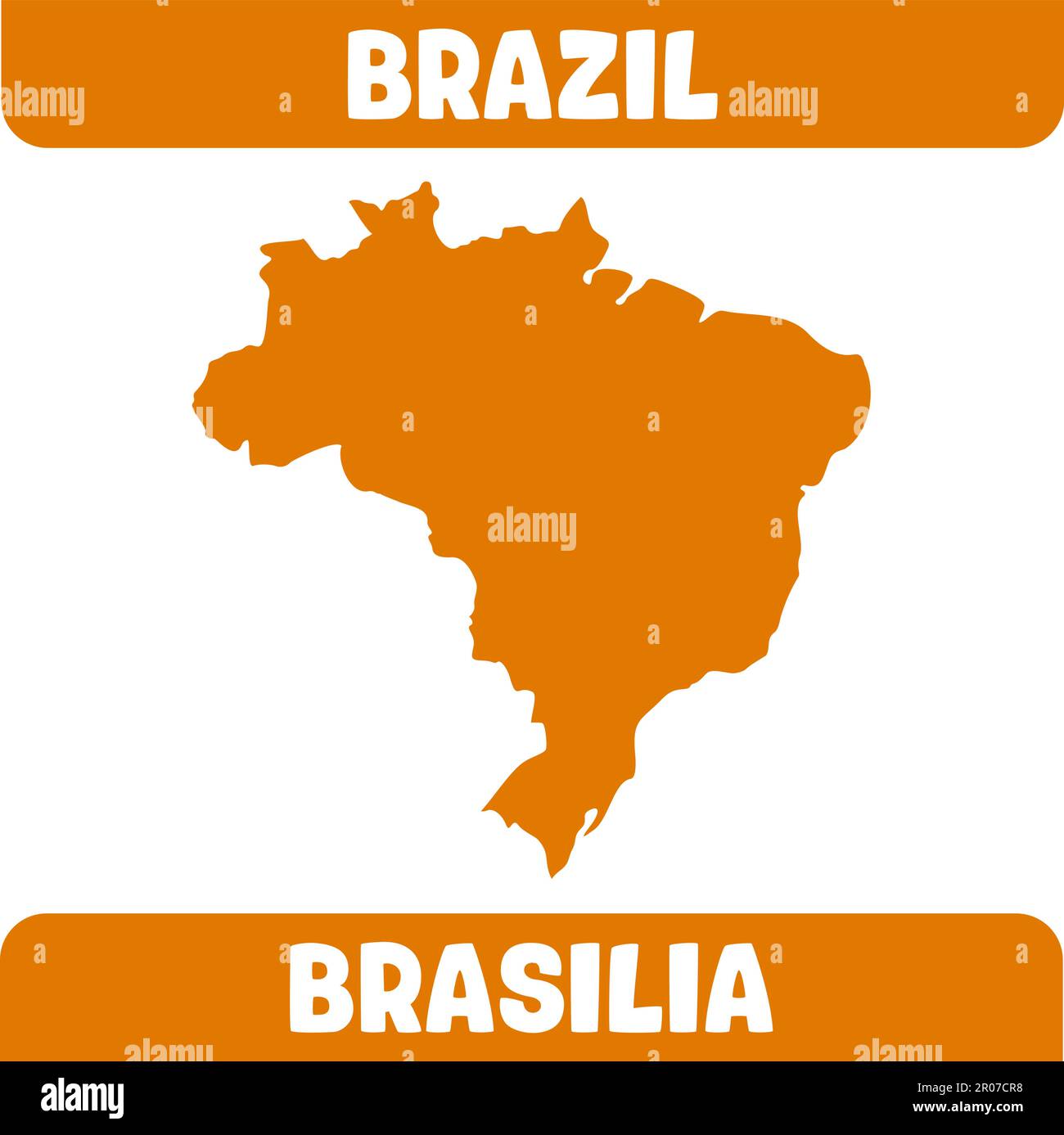 Map of Brazil eps 10 vector orange color Stock Vector Image & Art - Alamy