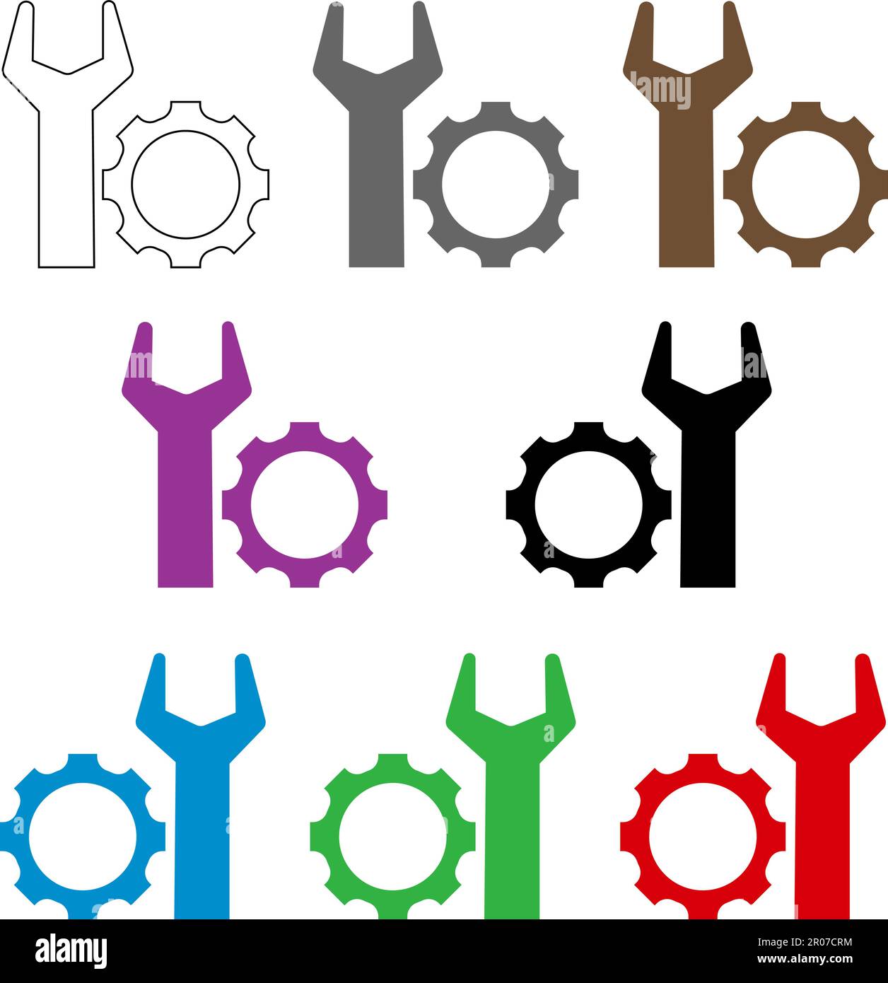 Tools and Service icons set. Wrench, screwdriver and gear icon ...