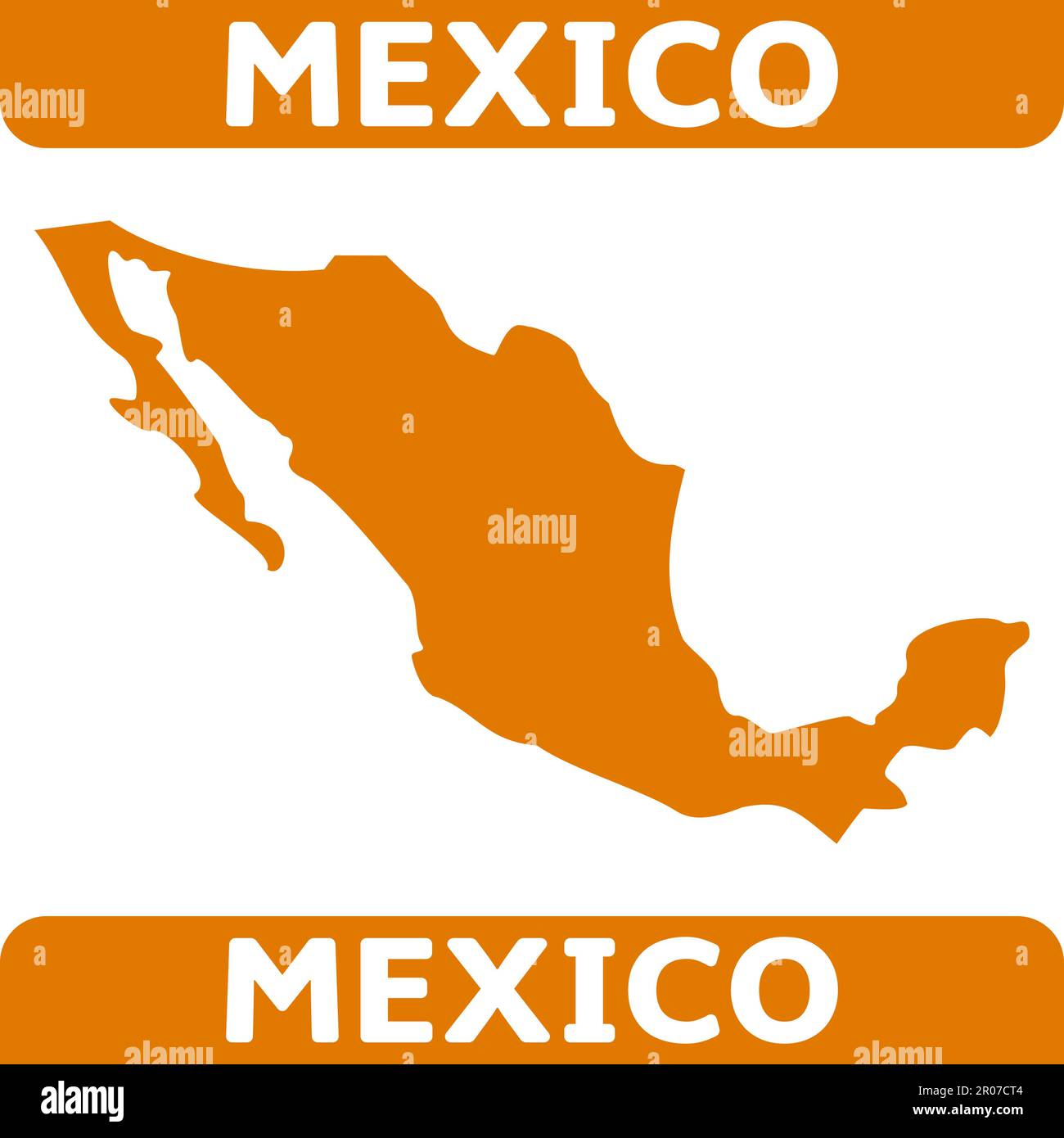 Map of Mexico eps 10 vector orange color Stock Vector Image & Art - Alamy