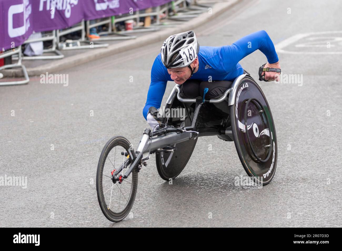 Matthew Clarke competing in the TCS London Marathon 2023 passing ...