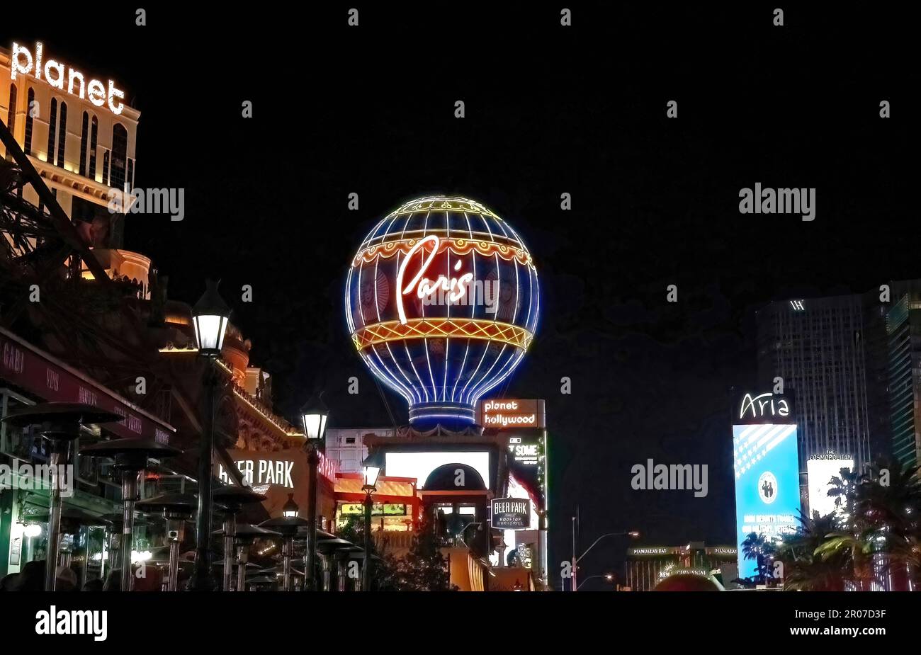 Famous Paris hot air balloon on The Strip, Las Vegas Blvd. at the Paris Las Vegas Hotel and ...