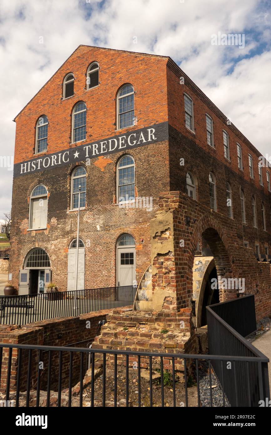 Tredegar Iron Works building near the canal walk in Richmond Virginia ...