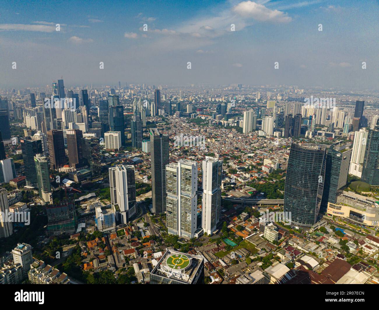 Top view of skyscrapers and modern buildings in Jakarta. Indonesia ...