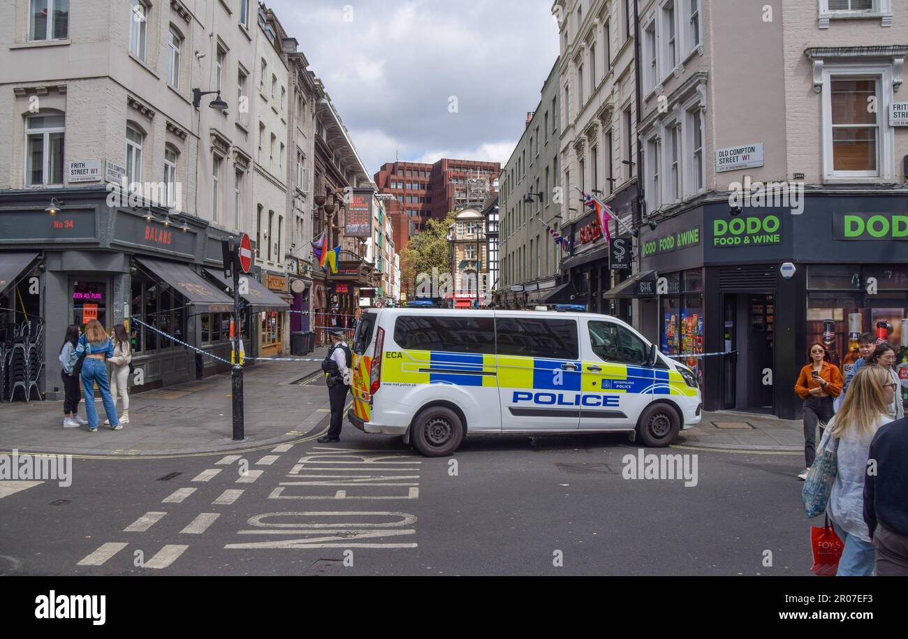 London, England, UK. 7th May, 2023. Police seal off parts of Old ...