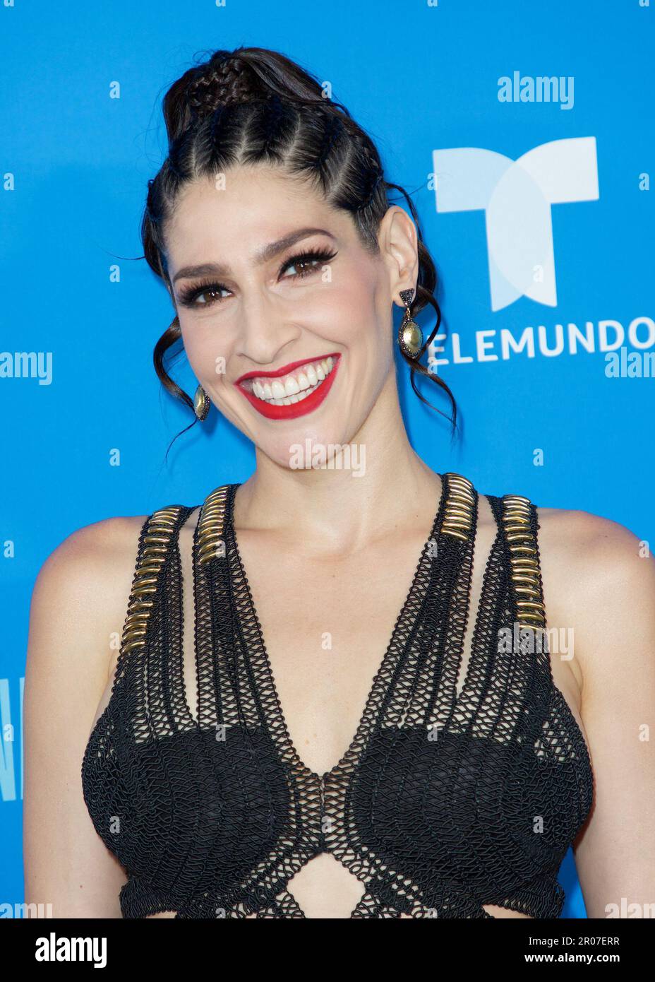 MIAMI, FLORIDA - MAY 06: Ashley Grace is seen on the blue carpet of The Billboard Mujeres ...