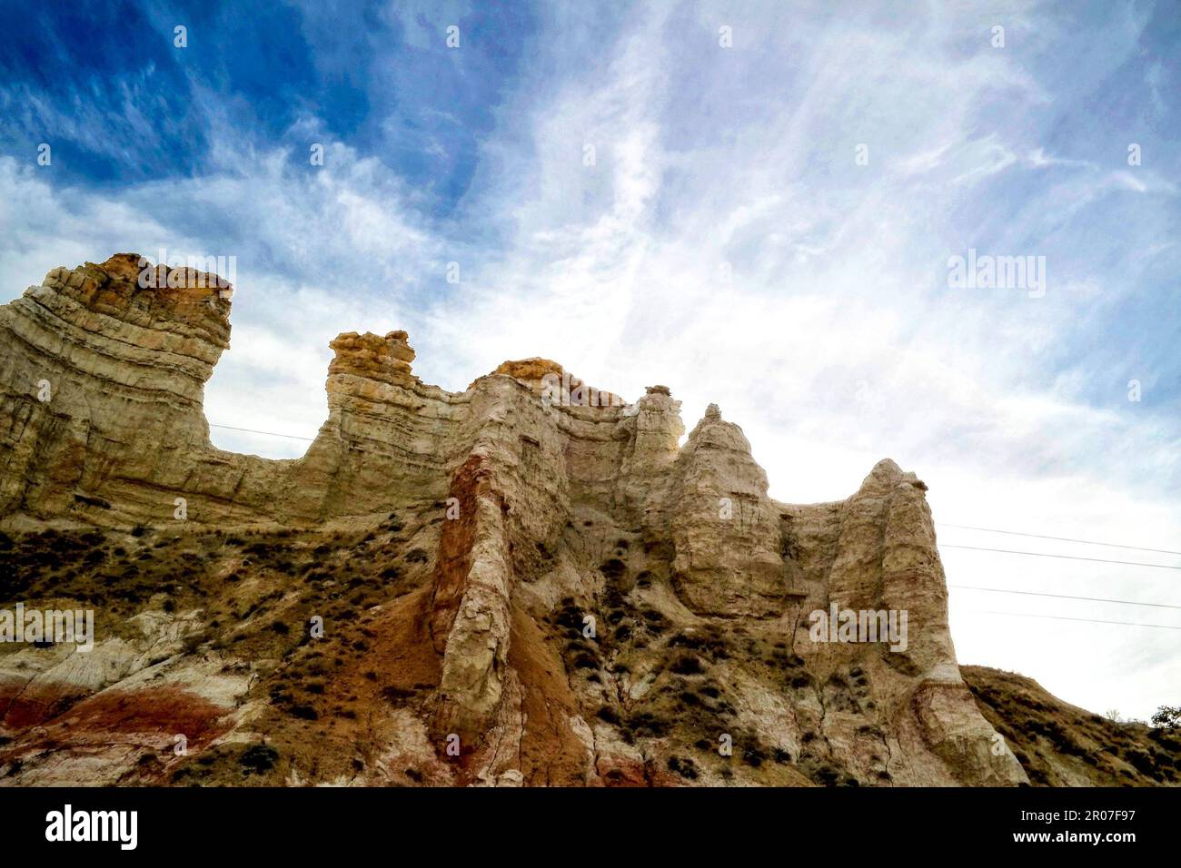 A castle-like geological formation in the mountain region of the USA ...