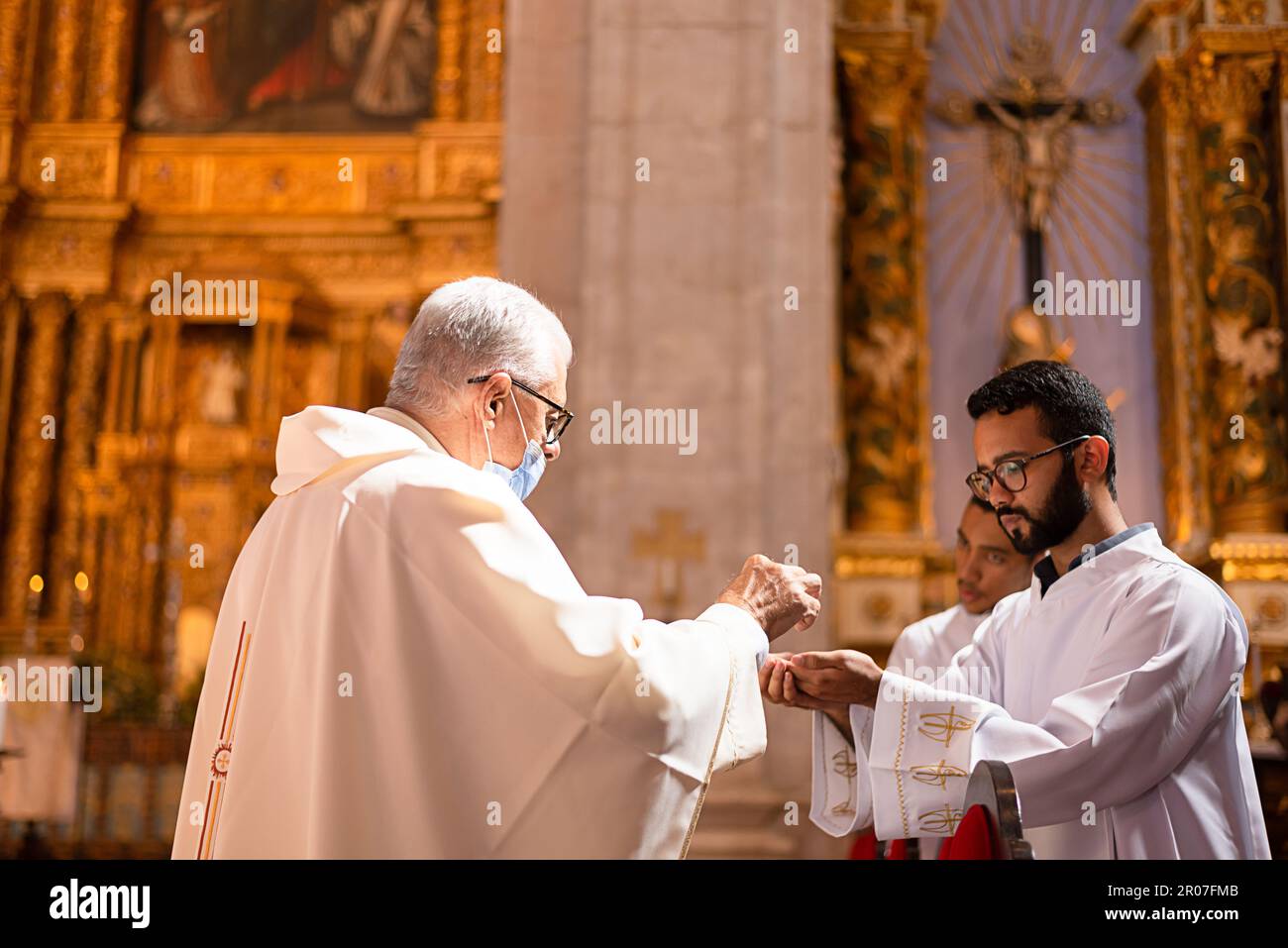 Salvador, Bahia, Brazil - June 16, 2022: Catholic faithful are seen ...