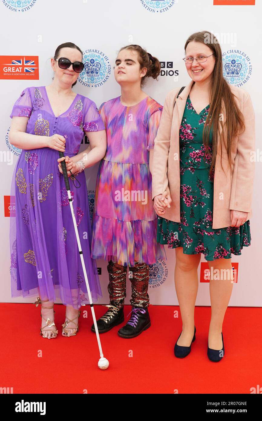 Candice, Lucy and Lisa backstage at the Coronation Concert held in the ...