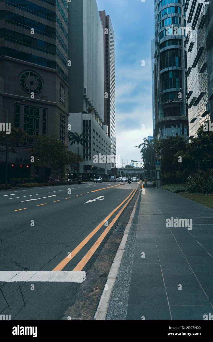 A vertical of Anson Road in Central Business District, Singapore Stock ...