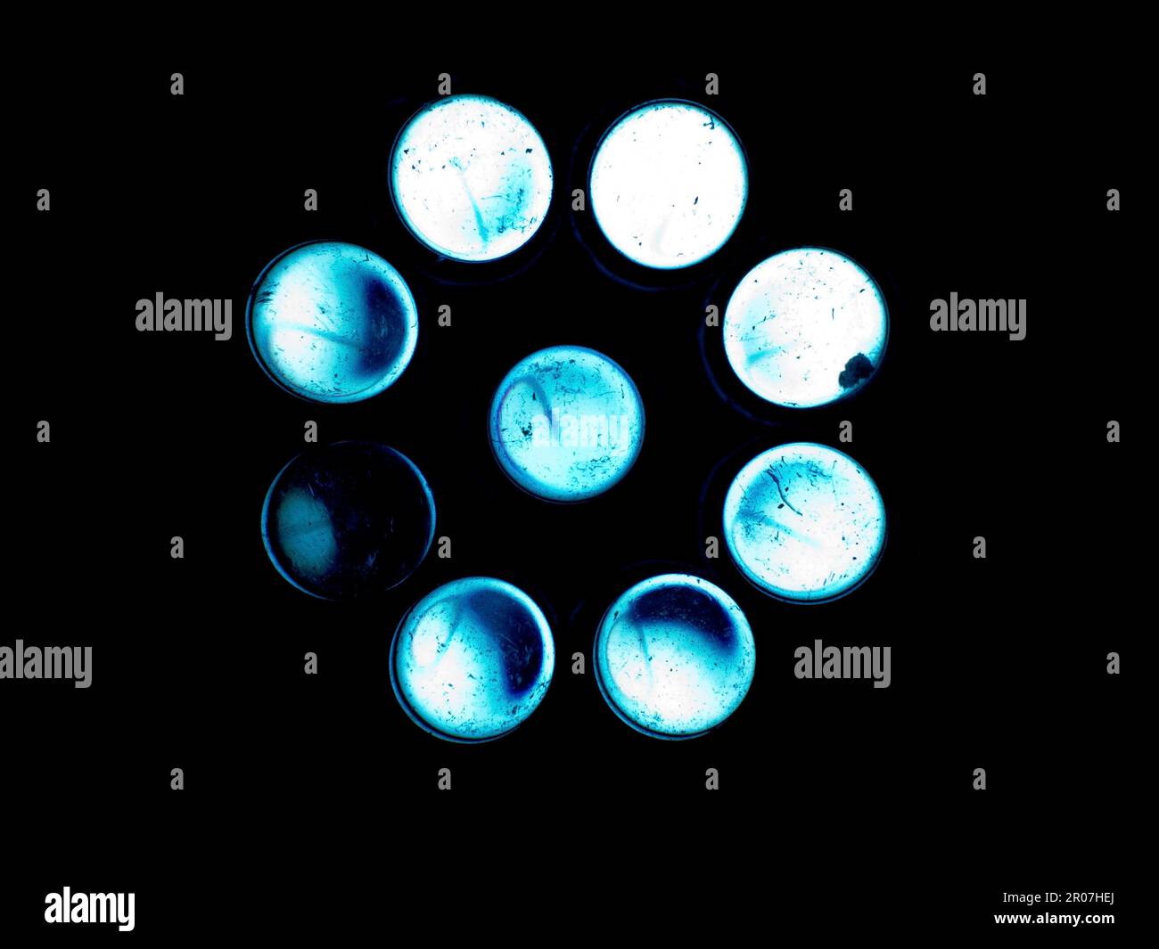 Blue lamp with nine light emitting diodes - LED Stock Photo - Alamy