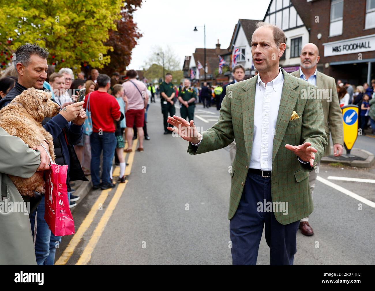 The Duke of Edinburgh greets people as he arrives to attend the ...