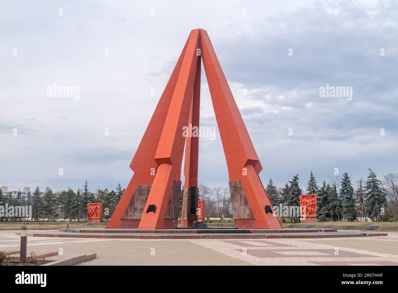 Chisinau, Moldova - March 8, 2023: Riffle Monument at Eternity Memorial ...
