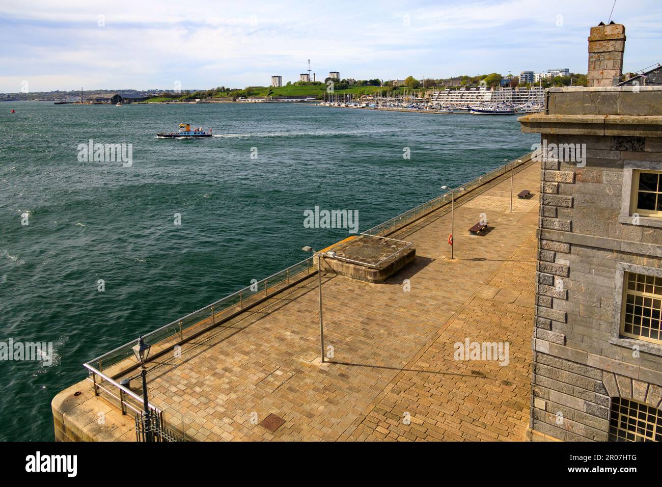 The Cremyll Ferry makes its way past Royal William Yard, a former Royal ...