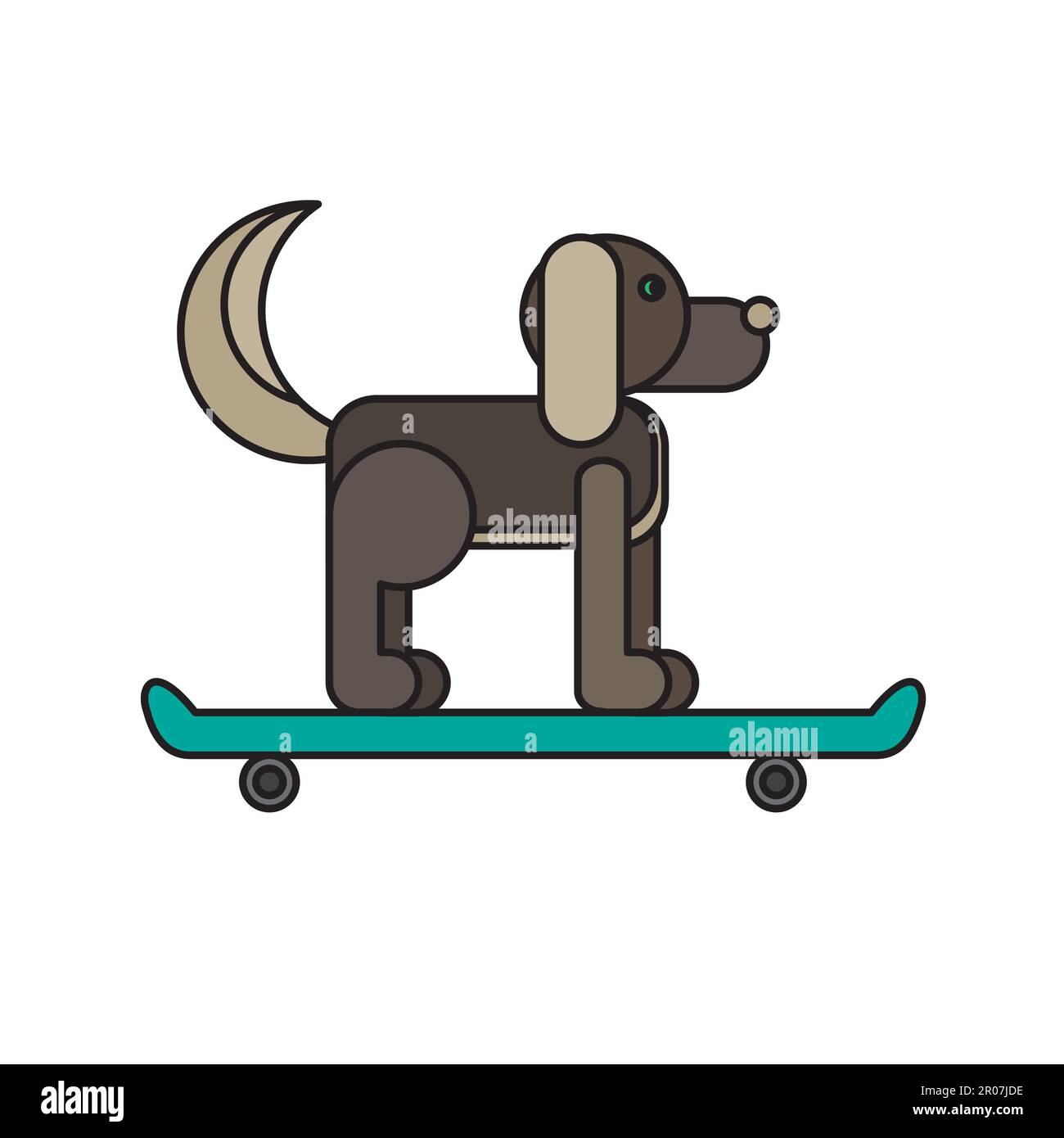 Dog sitting on a skateboard. Vet symbol. Delivery icon. Vector Stock ...