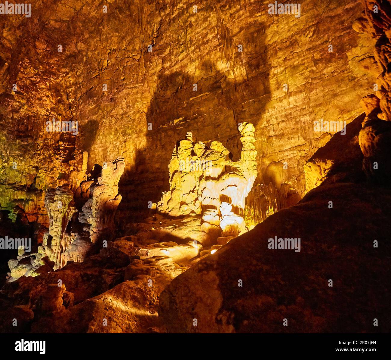 cave of Grotta Bianca in Grotte di Castellana full of stalactites and ...
