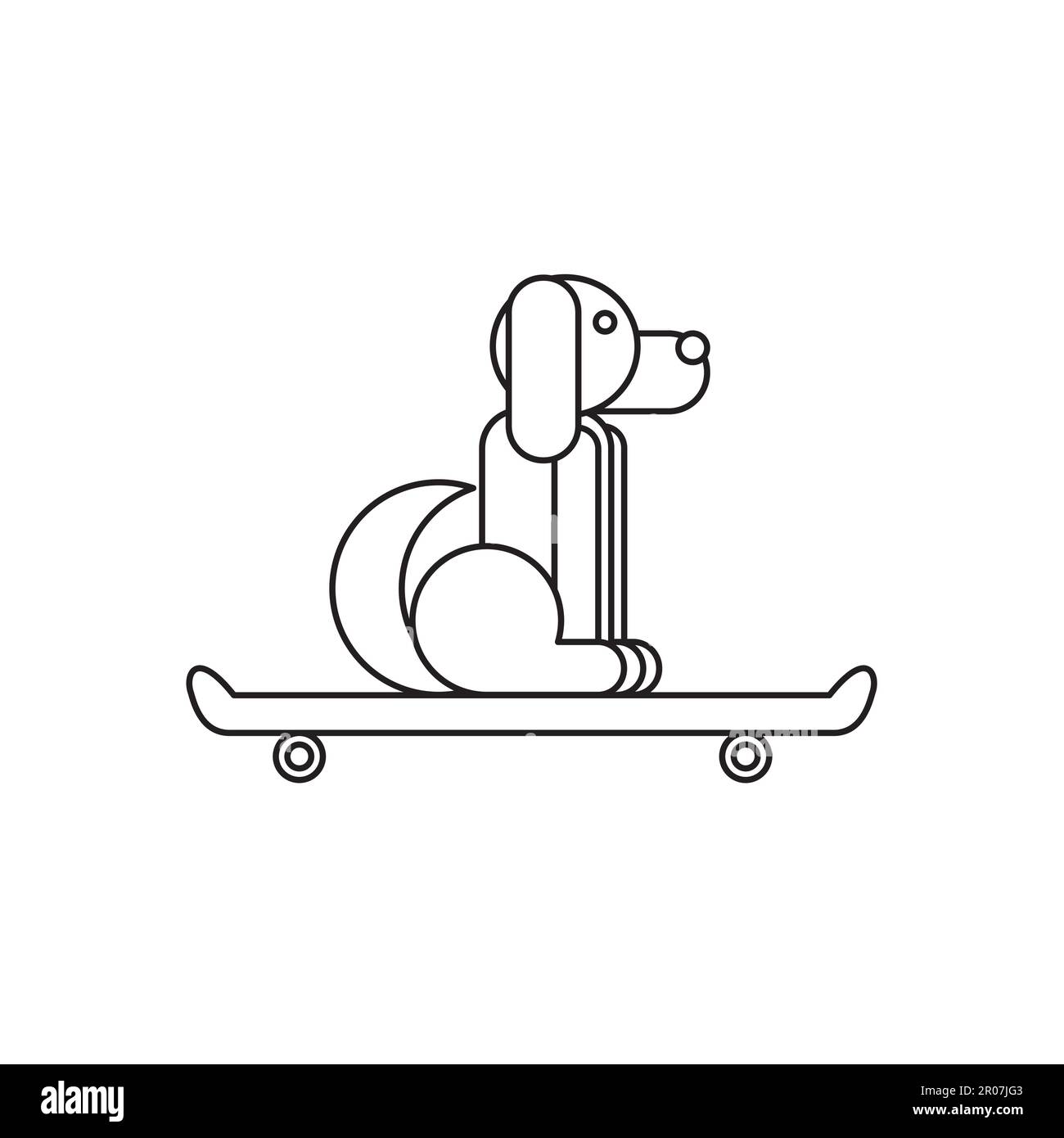 Dog sitting on a skateboard. Vet symbol. Delivery icon. Vector Stock ...