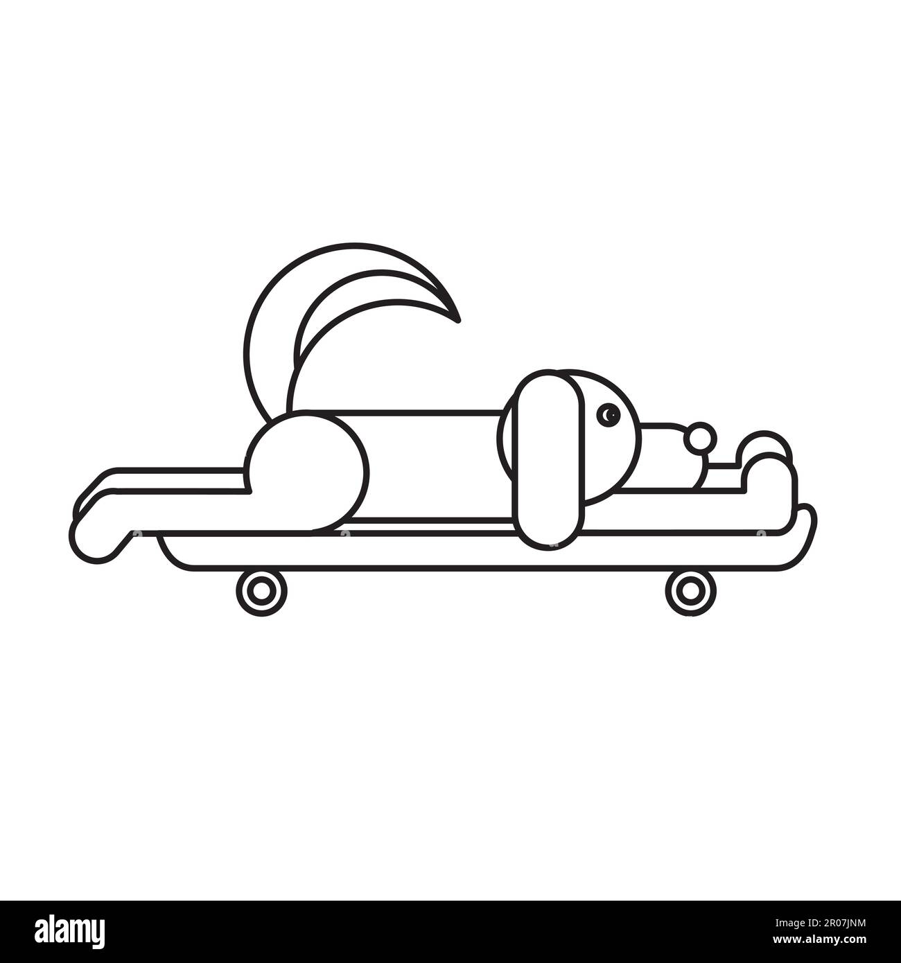 Dog sitting on a skateboard. Vet symbol. Delivery icon. Vector Stock ...