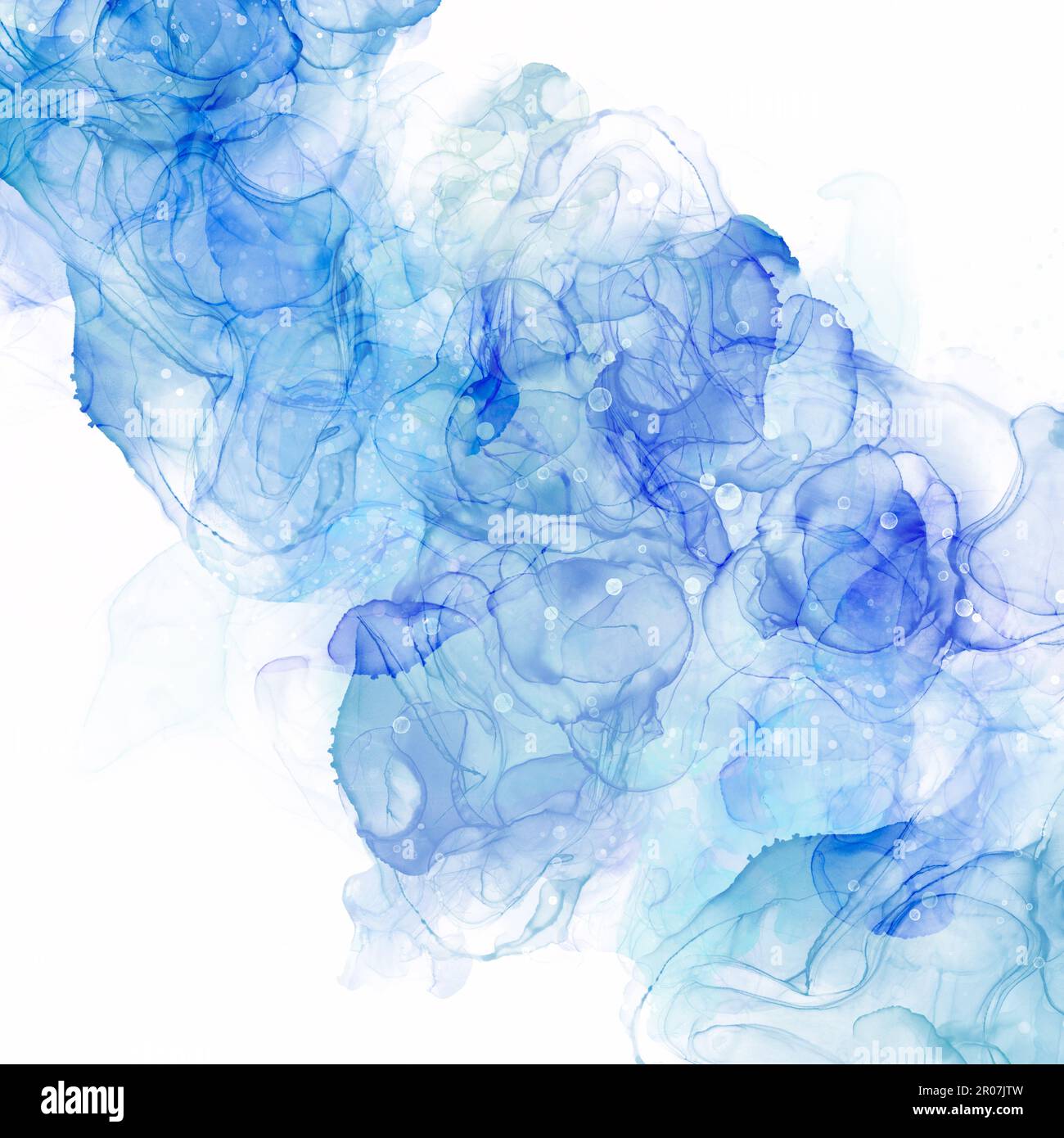 Alcohol Ink Abstract Background, Blue, Swell, Curve, Wave, Ink art ...