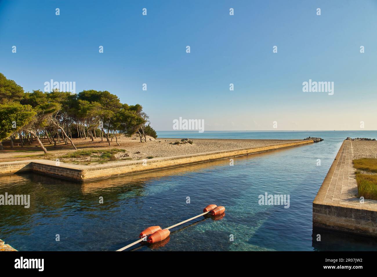 Apulia landscape: Protected Oasis of Alimini Lakes, Italy. The basin of ...