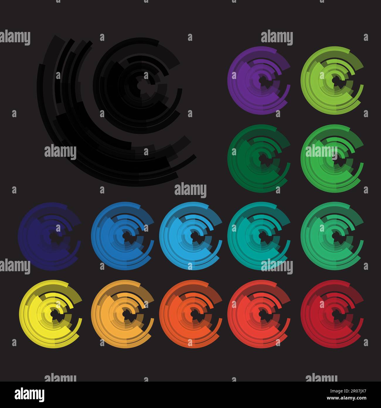 Logo or brand digital and techo symbols set. Vector Stock Vector Image ...