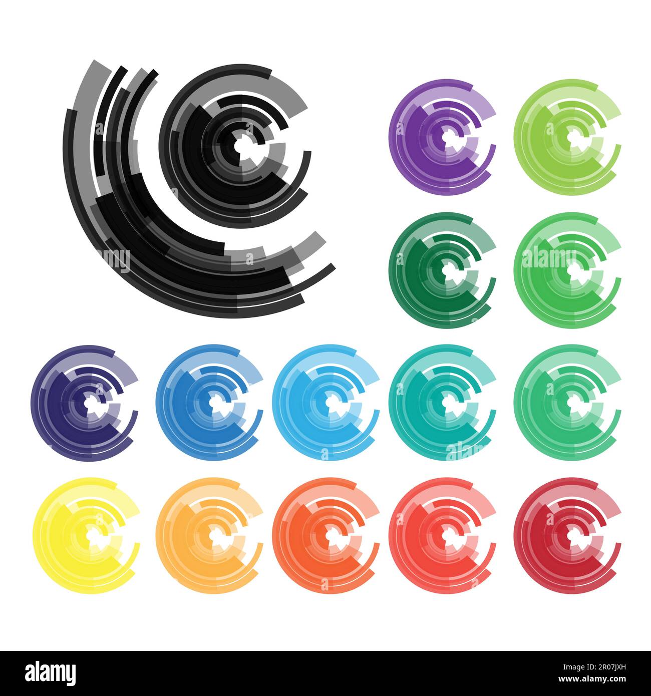 Logo or brand digital and techo symbols set. Vector Stock Vector Image ...