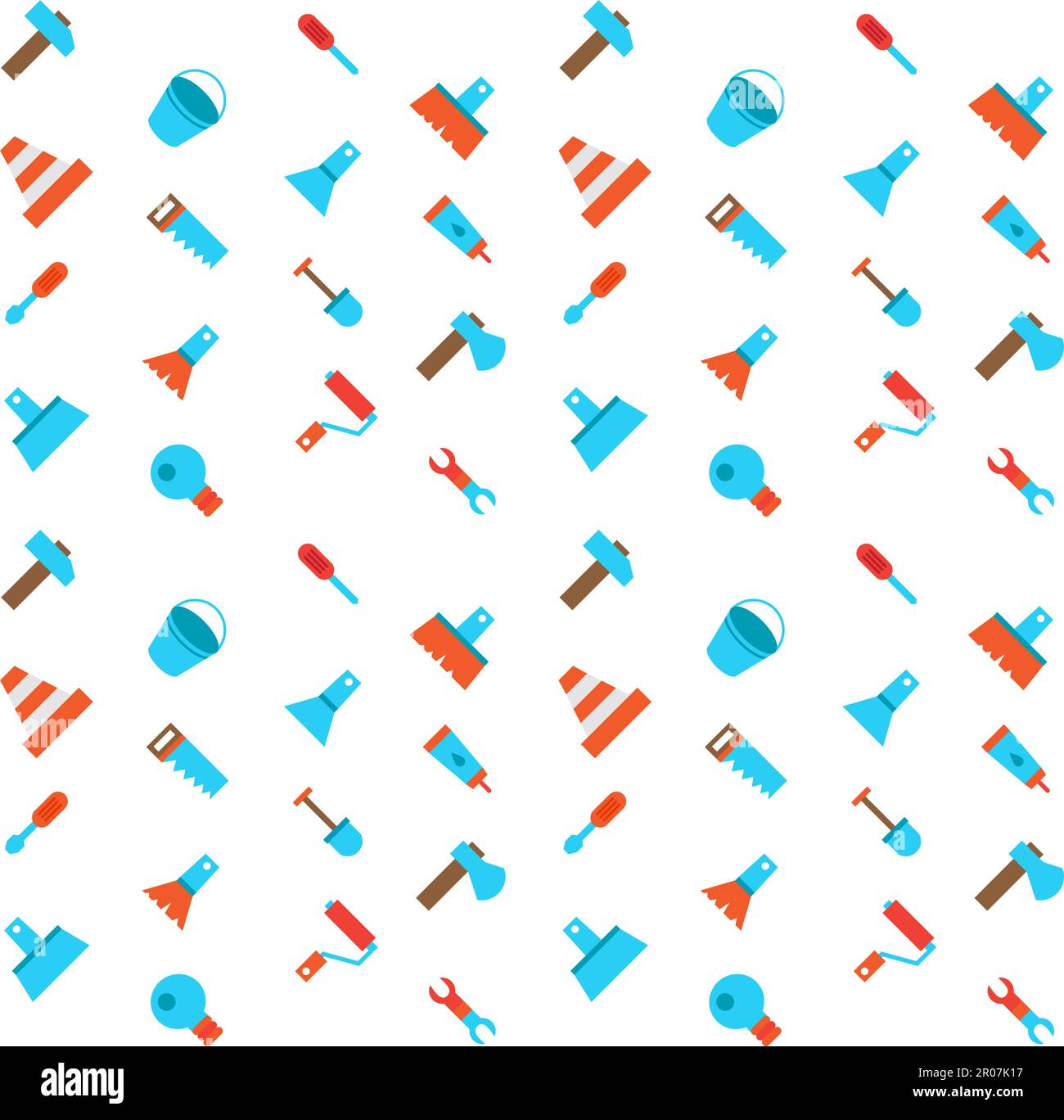 Constructing and building icons seamless pattern. Repair symbols ...