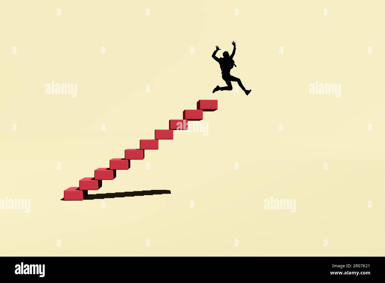 Career downfall or career decline concept. Silhouette of a man falling ...