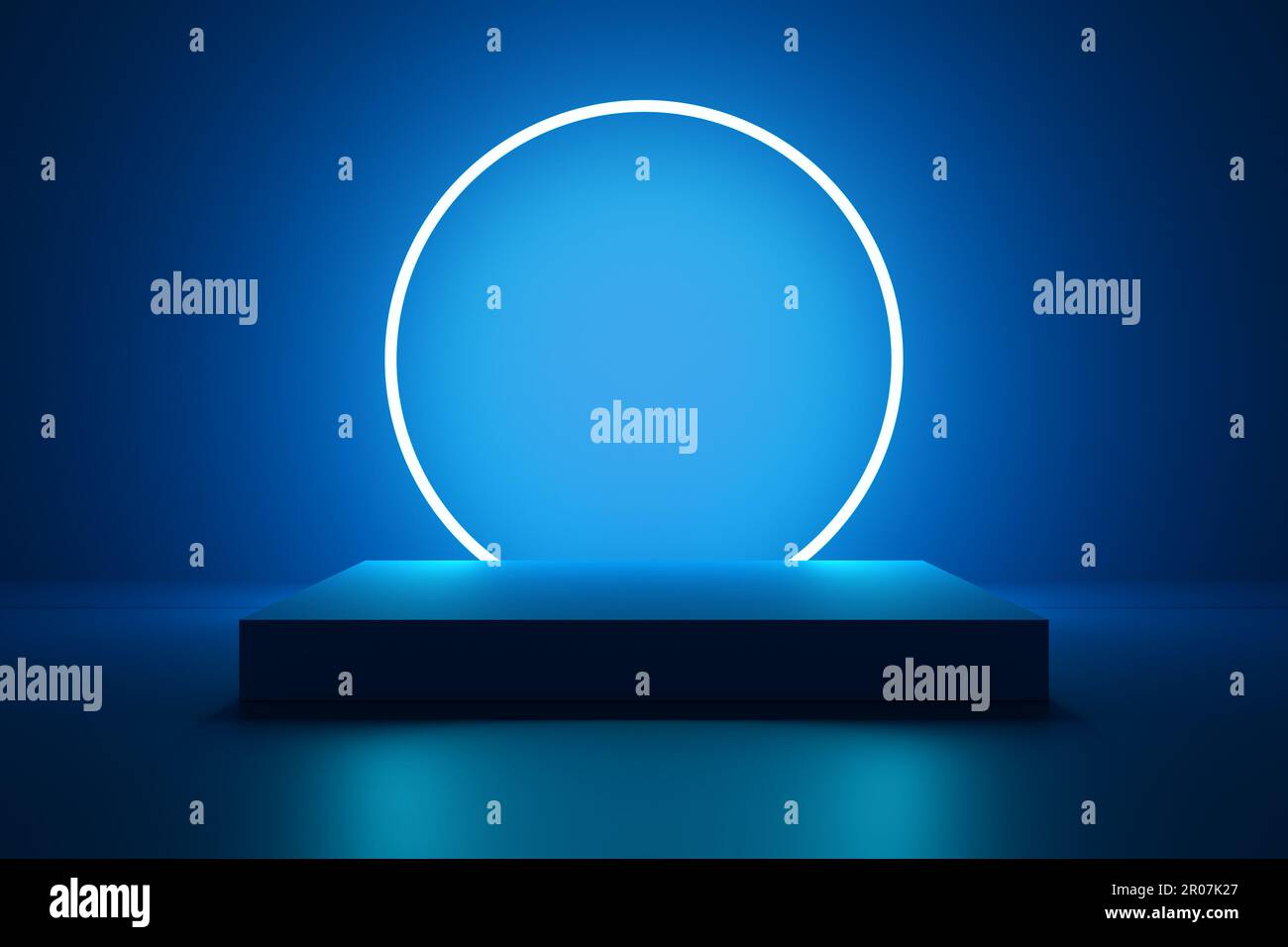 Neon background with glowing lights and geometric shapes. Product ...