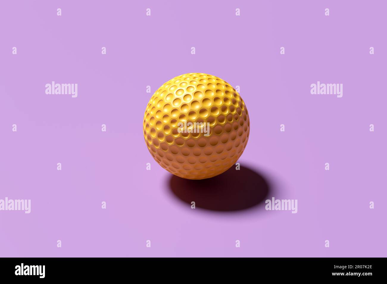 Yellow golf ball on purple background. Abstract art for sports ...