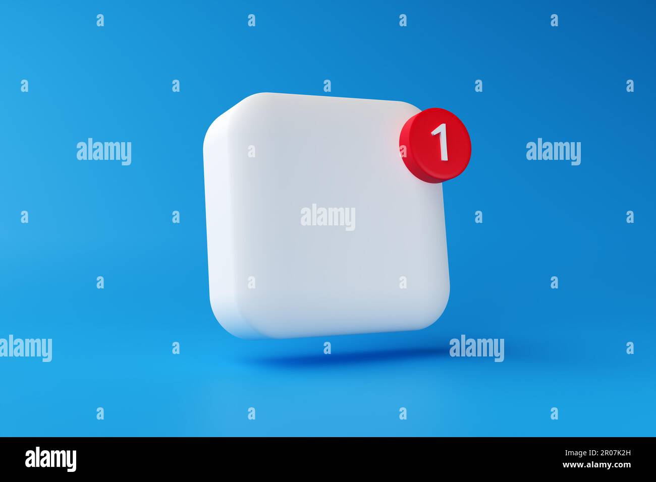 Blank application or app icon with one notification sign on blue ...