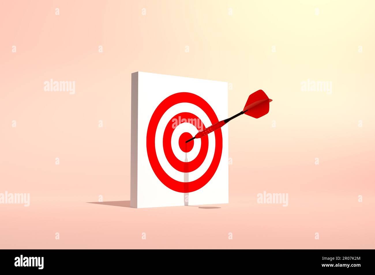 Achieving goals and objectives. Red dart hits the center of the ...