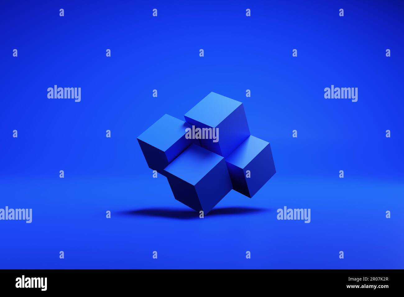 Blue geometric cubes merging together. Modern background design for ...