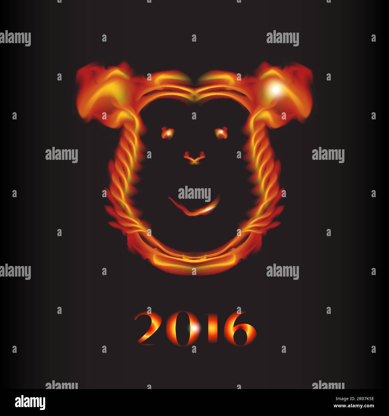 Fire monkey as symbol of 2016. Vector Stock Vector Image & Art - Alamy