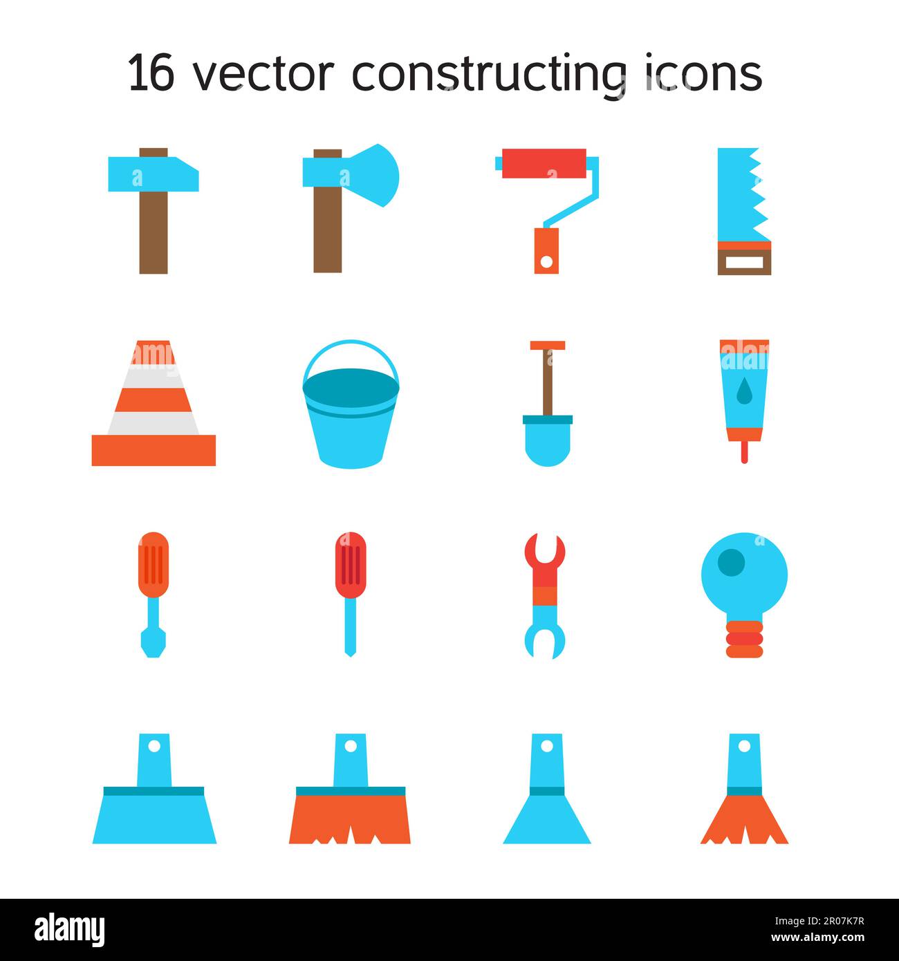 Constructing and building icons set. Repair symbols. Vector Stock ...