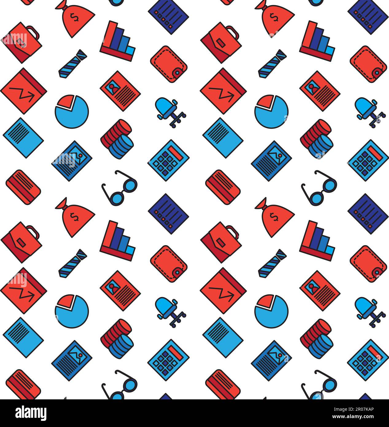 Business icons seamless pattern. Office and document symbols. Vector ...