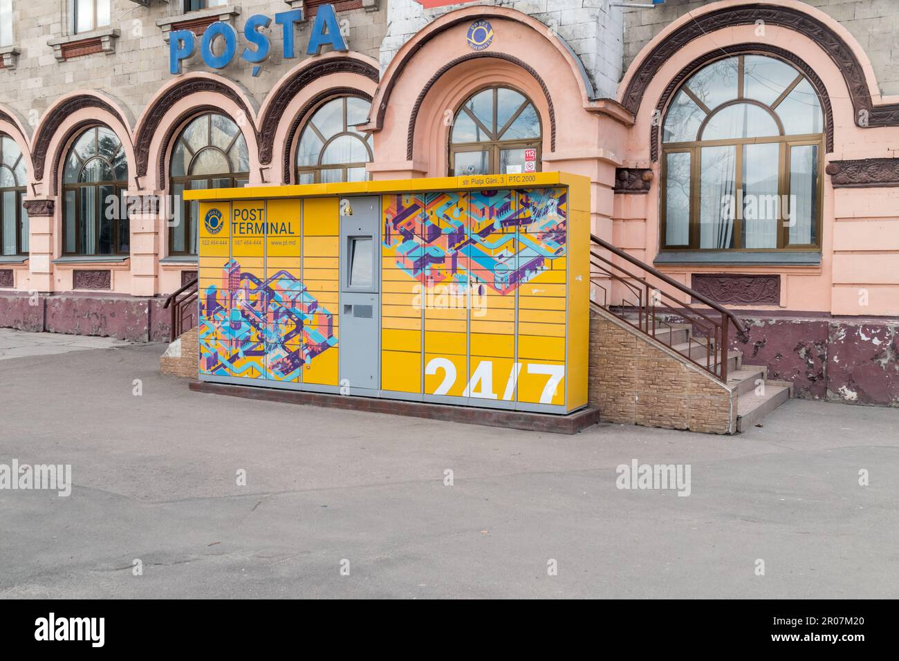 Chisinau, Moldova - March 8, 2023: Parcel locker of Post of Moldova ...