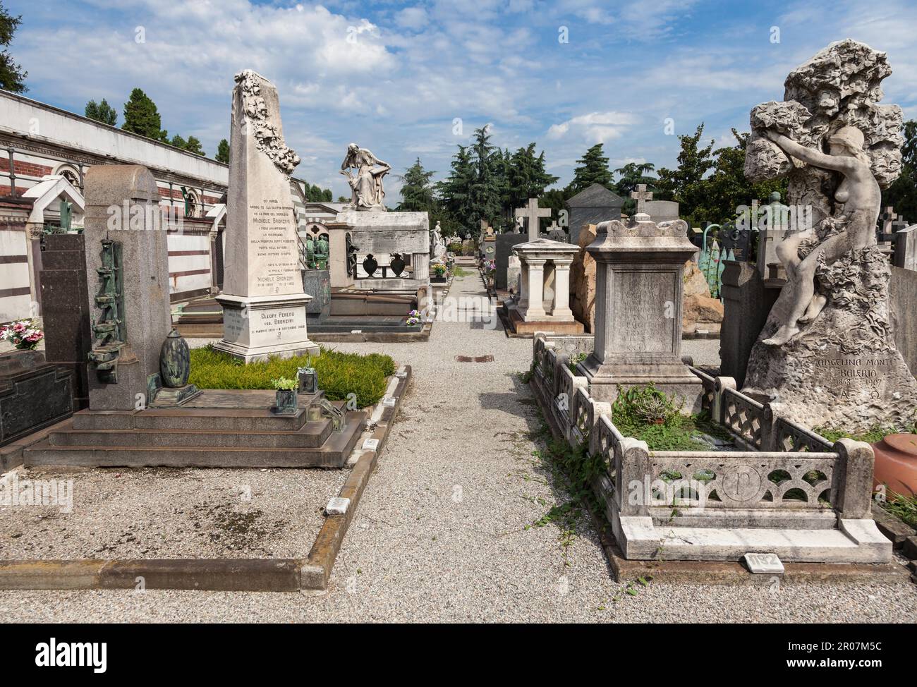 The oldest side of a Monumental Cemetery in North Italy Stock Photo - Alamy