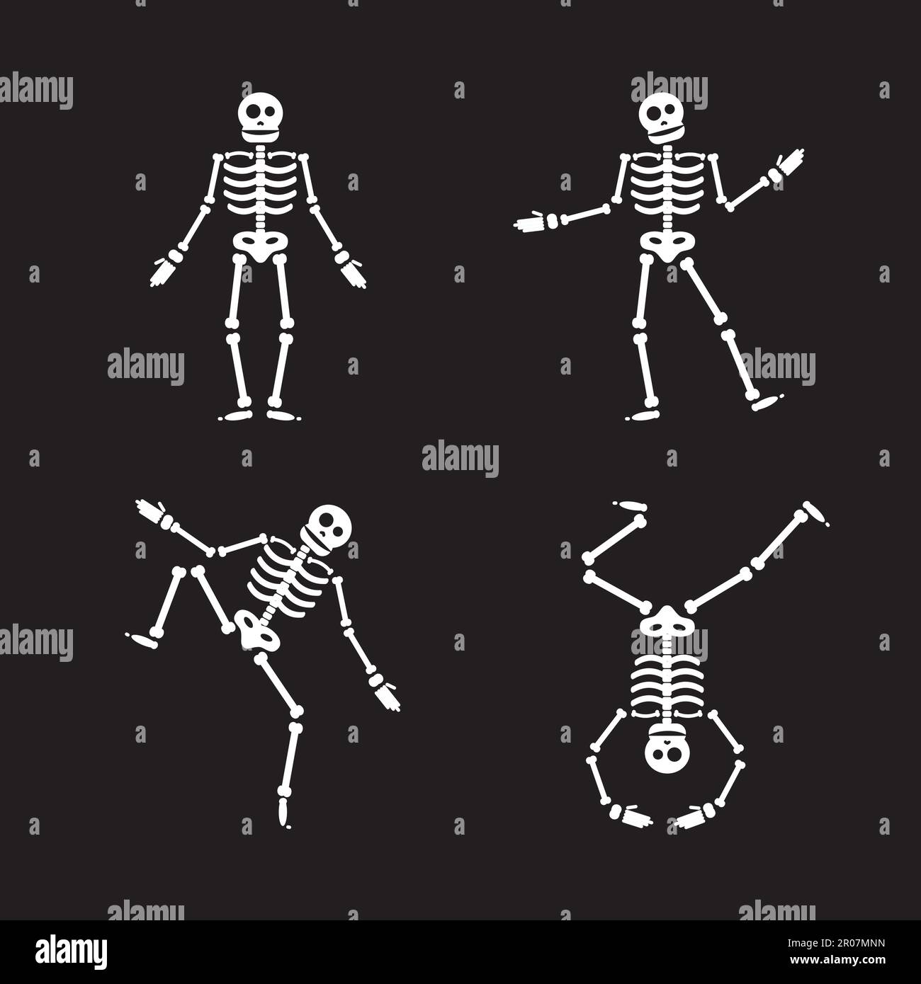 Happy Halloween skeleton illustration, zombie from bones and skull ...