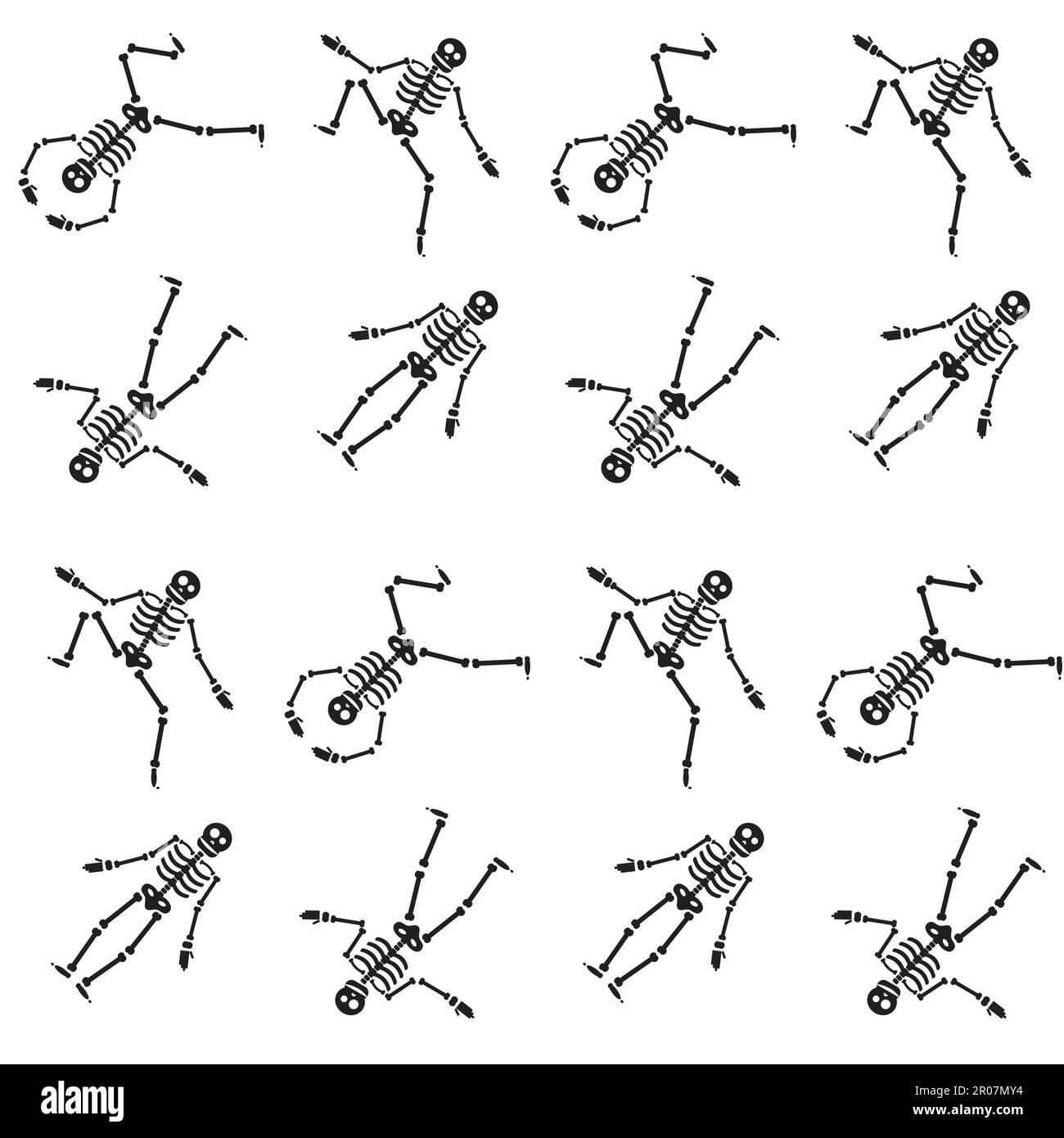 Happy Halloween skeleton seamless pattern, zombie from bones and skull ...