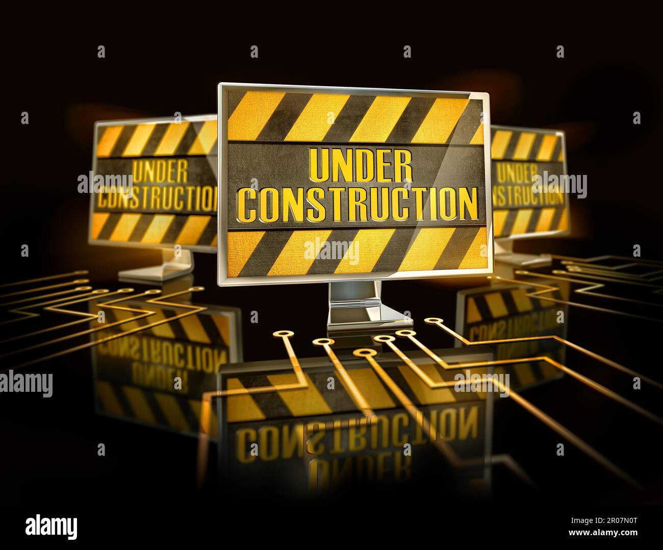 3D rendering of a under construction concept Stock Photo - Alamy