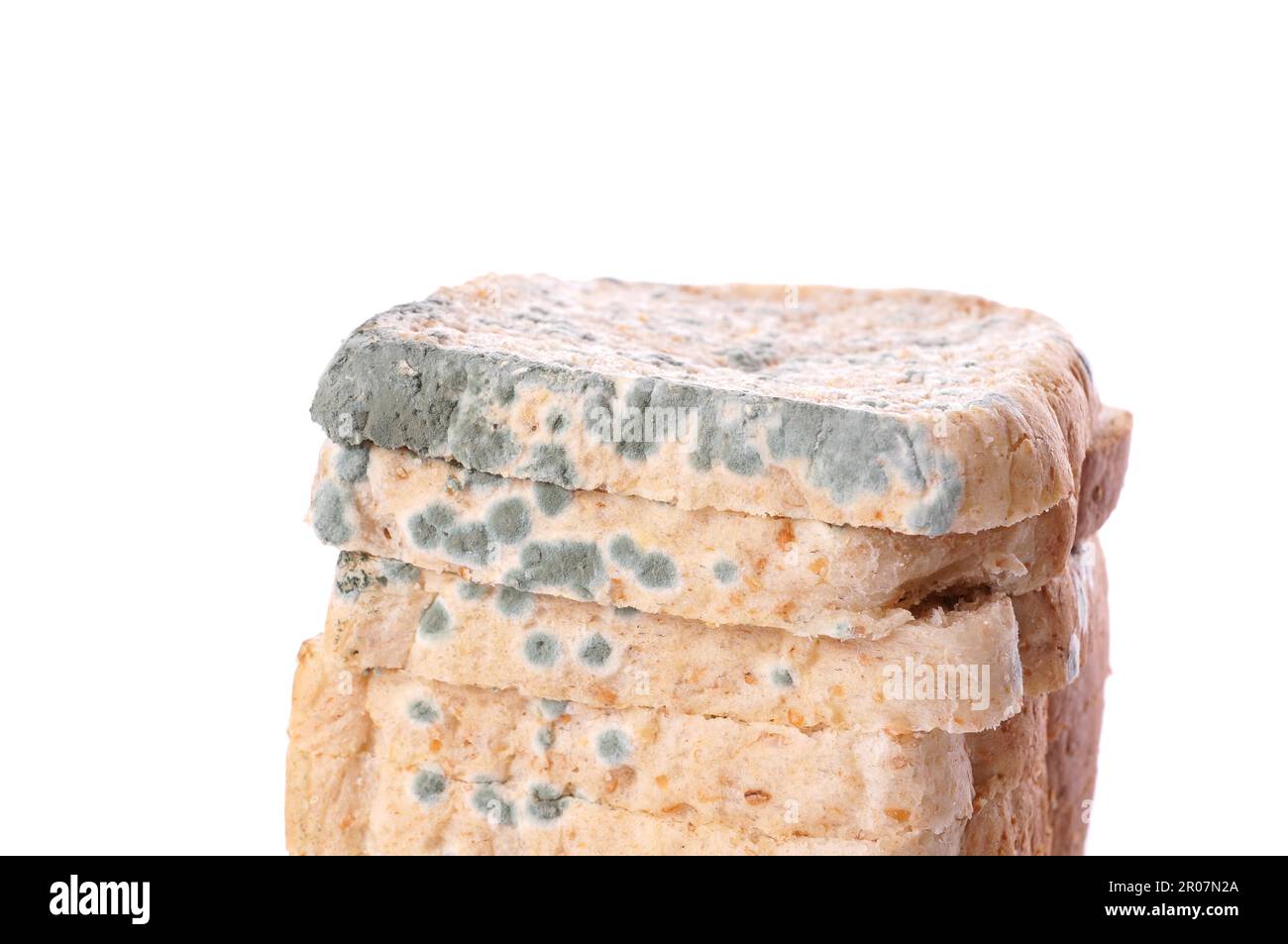 moldy toast bread isolated on white Stock Photo - Alamy