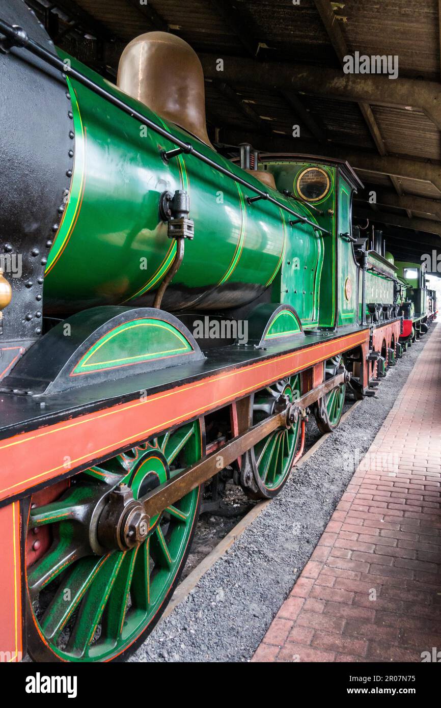 Close-up steam locomotive in the shed at Sheffield Park Station Stock ...