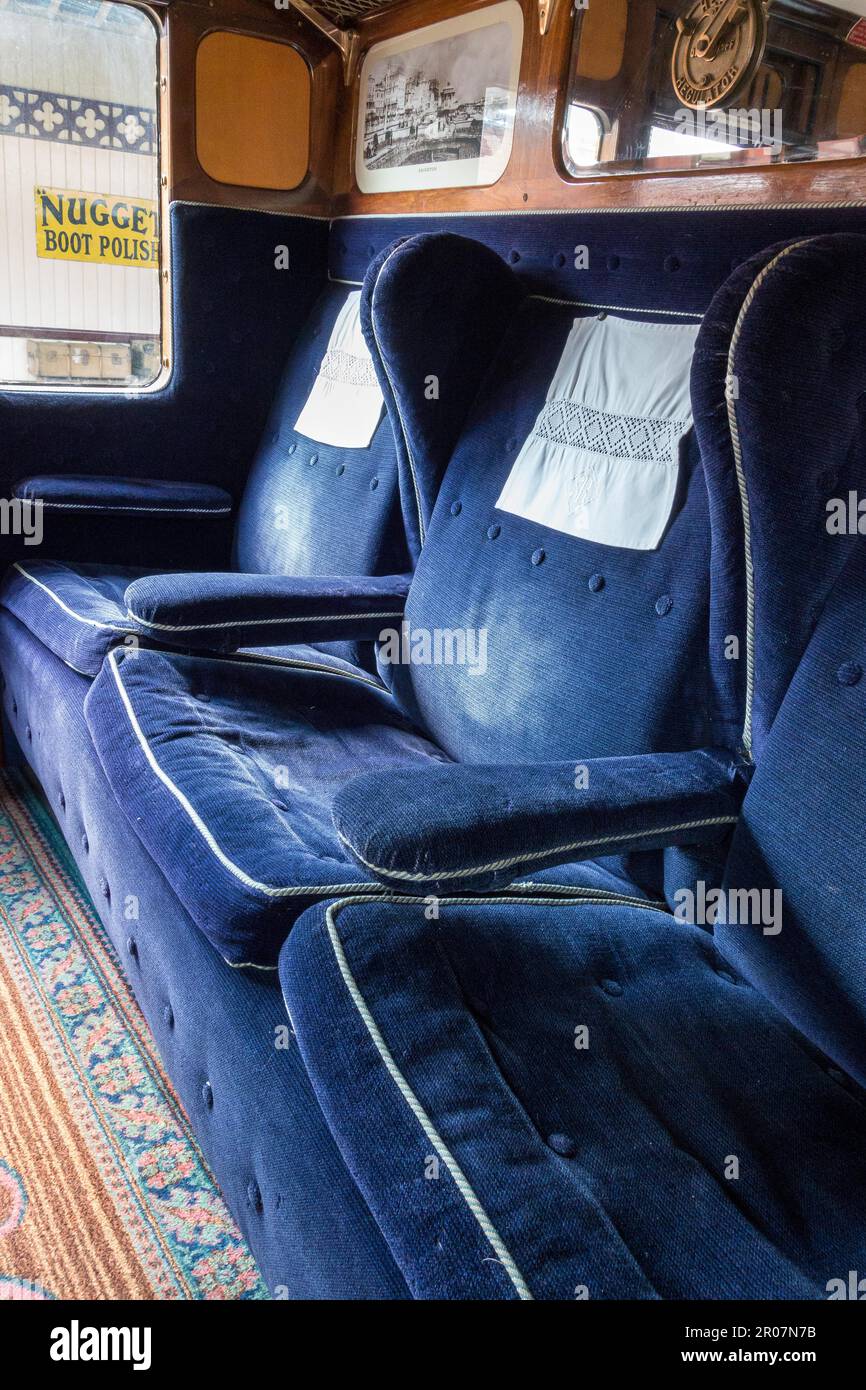 First class seats on a U class locomotive at Sheffield Park station ...