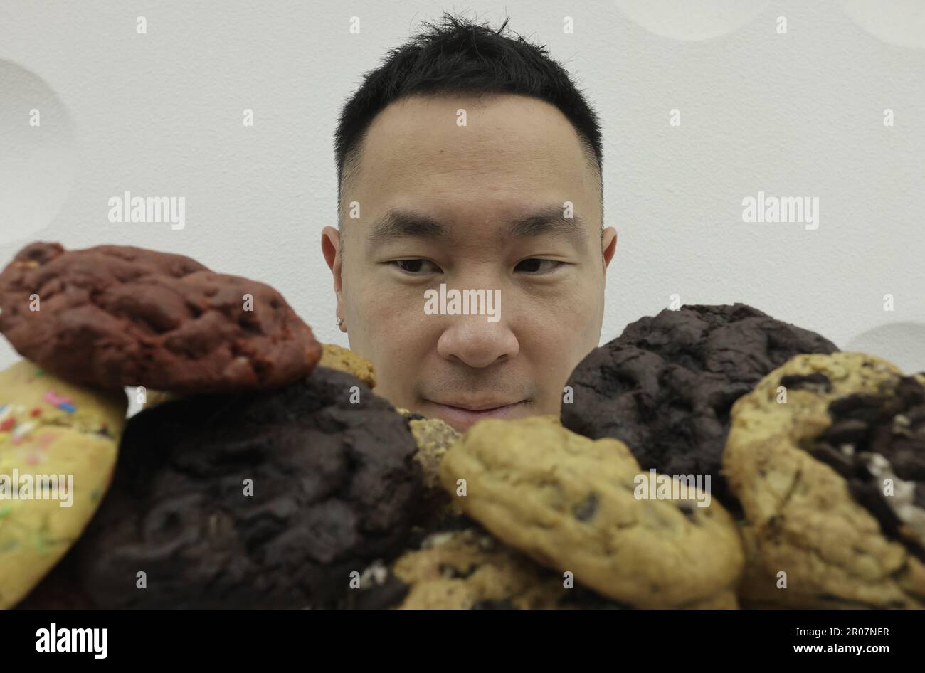 Cookie Dpt founder Wil Fang, at Cookie Dpt in Central. 24FEB23 SCMP/ Jonathan Wong Stock Photo ...