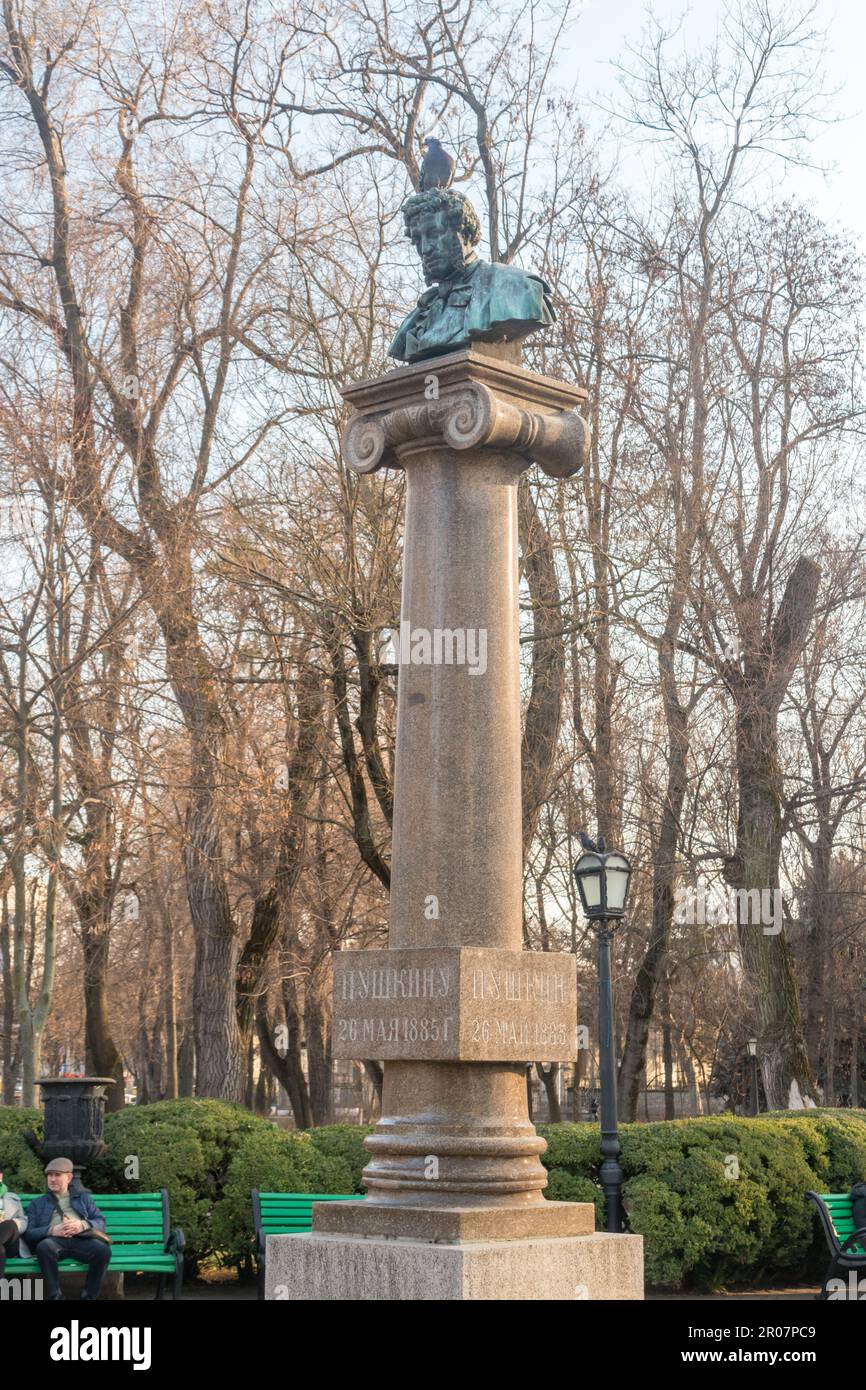 Chisinau, Moldova - March 8, 2023: Bust of Alexander Sergeyevich ...